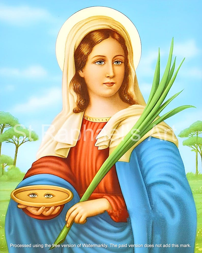 St Lucy - Patron Saint of Eyes - Catholic - Devotion - Digital ...