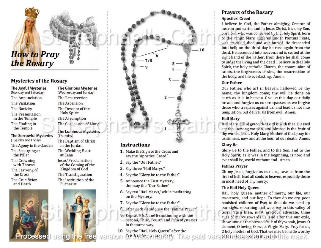 The Rosary Prayer Catholic Devotion to Virgin Mary Our Lady Icon - Etsy