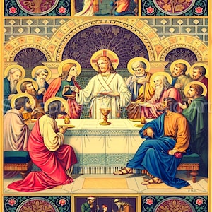 Jesus Last Supper Holy Communion Catholic Sacrifice of the Mass ...
