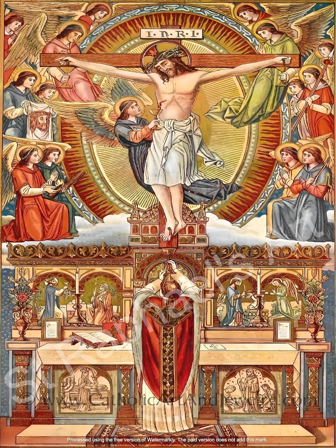 Catholic Priest Sacrifice of Mass Consecration of Jesus on the Altar ...