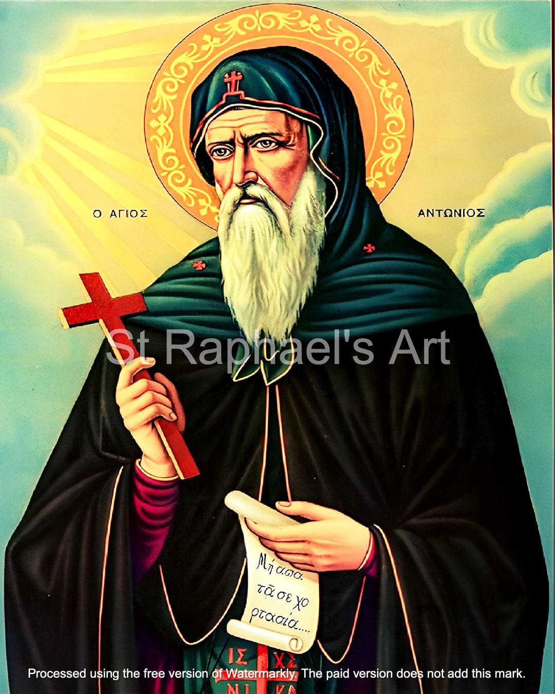 St Anthony the Great Desert Father Monk Christian Icon Catholic ...
