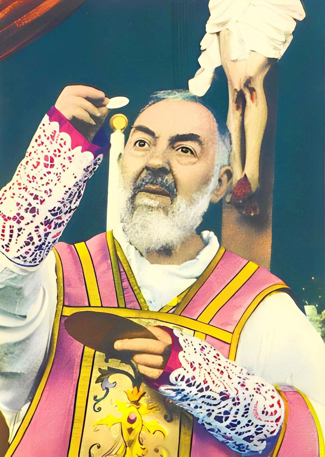 Padre Pío Estigmas Sagrada Comunión Santo Católico Descargas de Arte ...