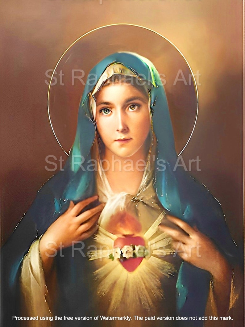 Sacred Heart of Jesus - Immaculate Heart of Mary - Catholic Art ...