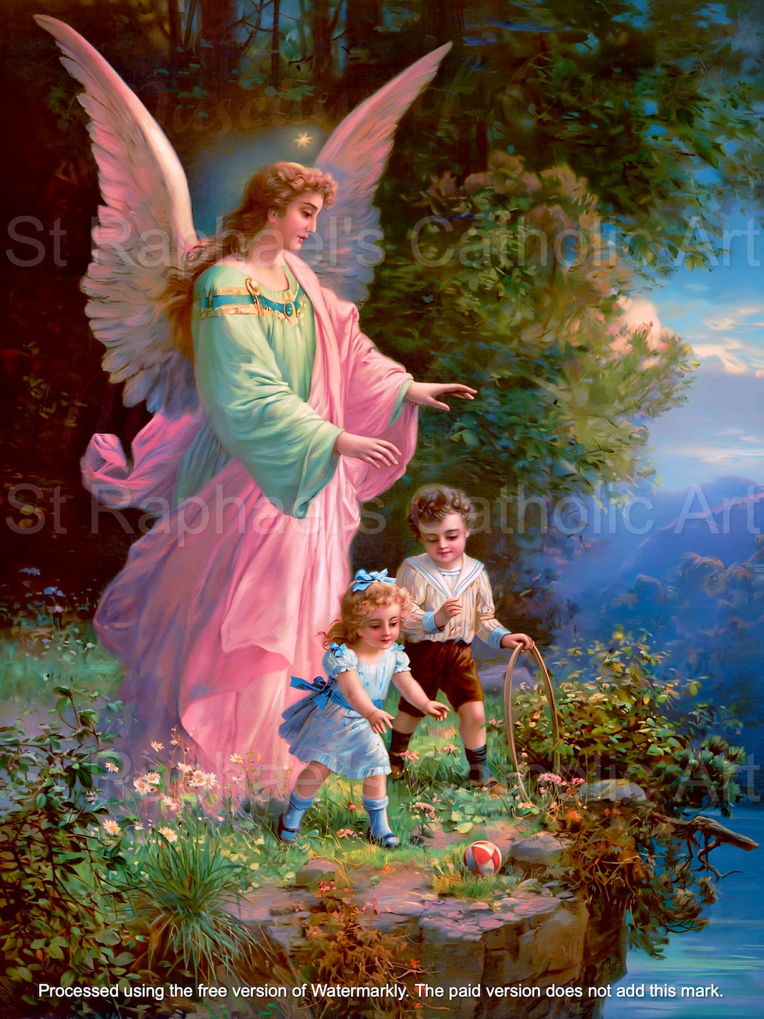 Guardian Angel Art Print, Children's Protection (digital Download) - Etsy