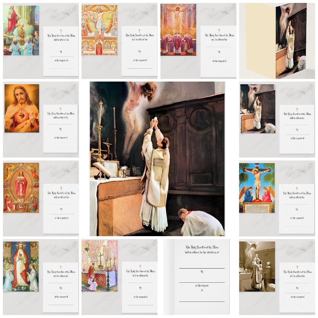 Catholic Mass Offering Holy Cards X 100 Traditional Latin Mass Jesus ...