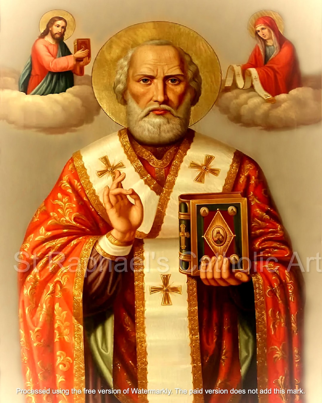 St Nicholas Icon - Catholic Saint - Bishop of Myra - Greek Orthodox ...