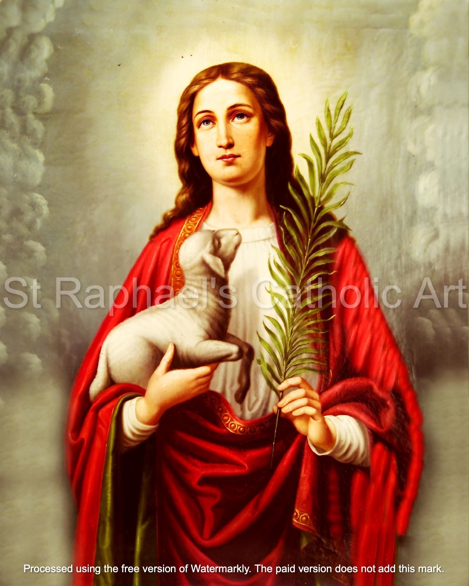 St Agnes, Patron Saint of Girls, Catholic Art (digital Download) - Etsy
