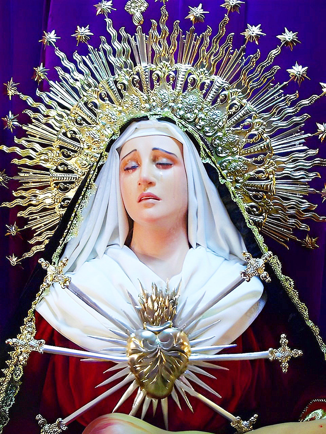Virgin Mary Statue Wounded Heart Our Lady of Sorrows Catholic X4 ...