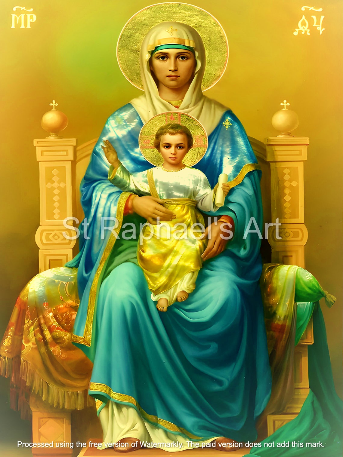 Icon Jesus and Mary Throne of Heaven Digital Downloads Catholic ...