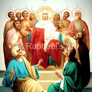 Pentecost Holy Ghost Decent Coming of Holy Spirit Catholic Icon Digital ...