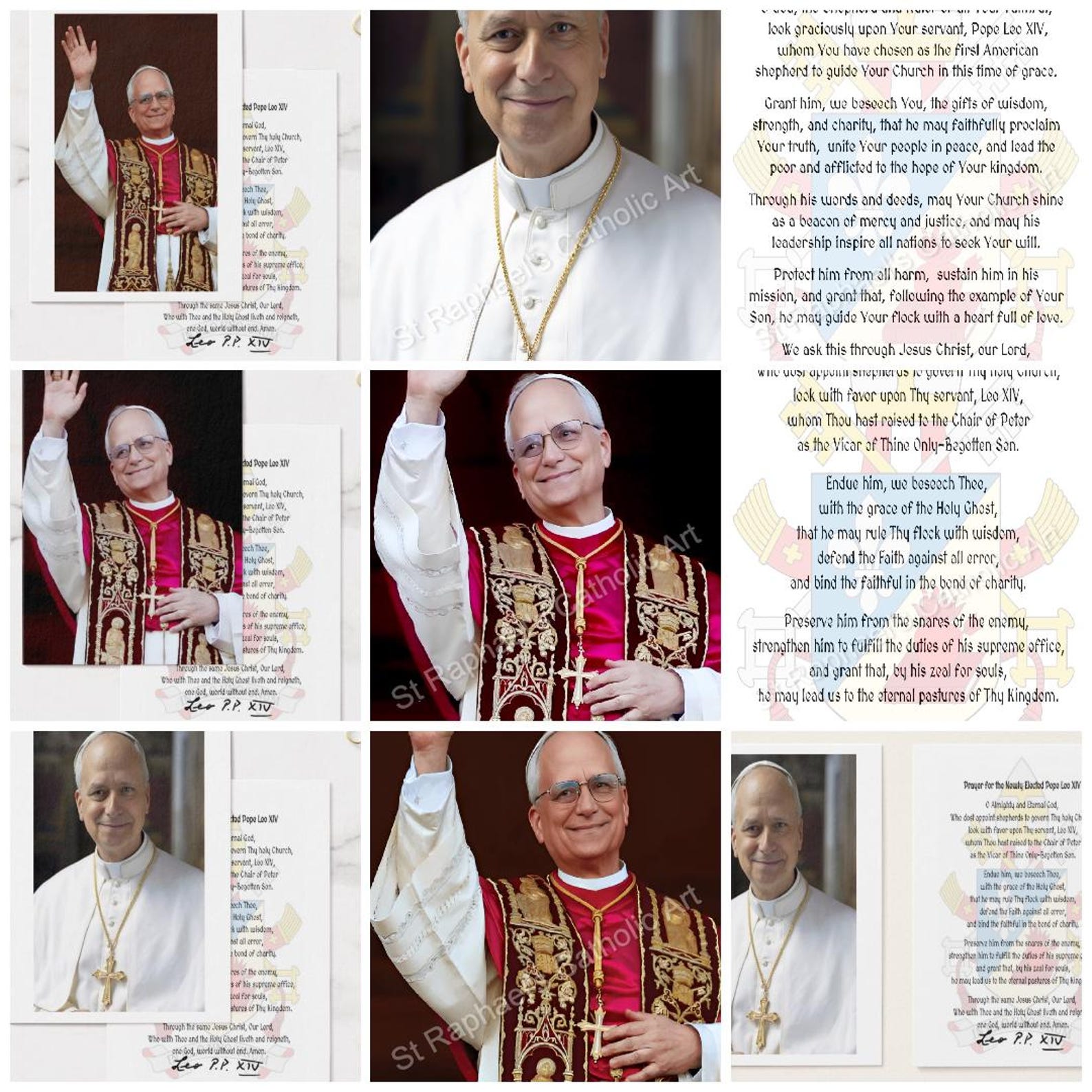 Pope Leo XIV Holy Prayer Cards Signature Church Parish First American ...
