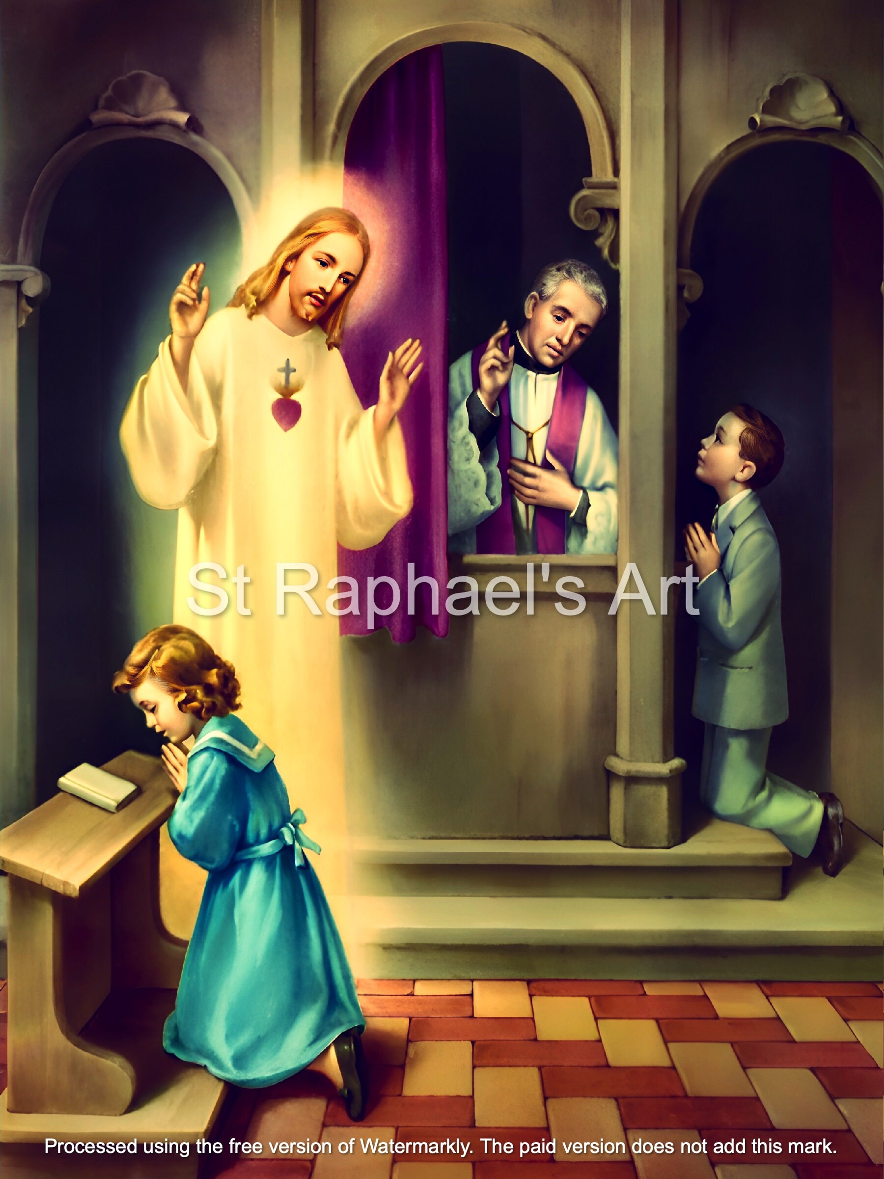 Catholic Sacrament Confession Penance Forgiveness Jesus Priest X5 ...