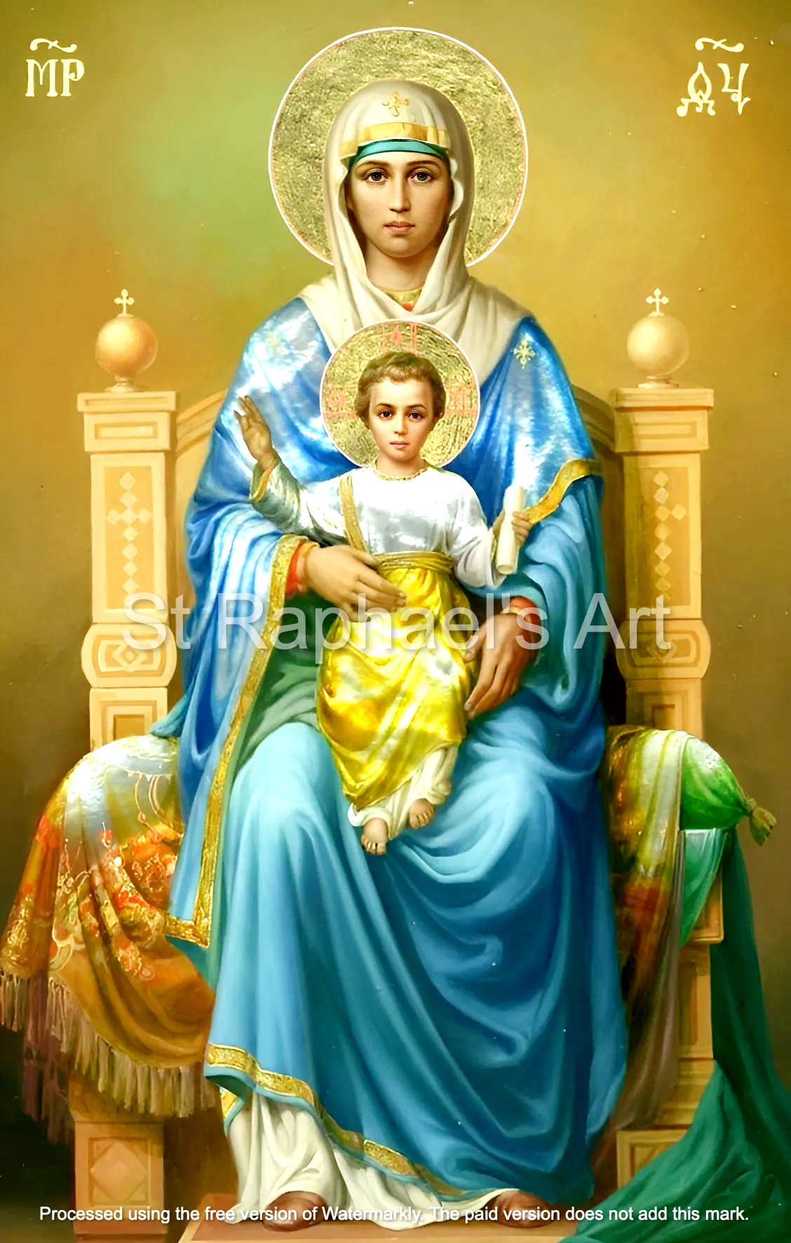 Icon Jesus and Mary Throne of Heaven Digital Downloads Catholic ...
