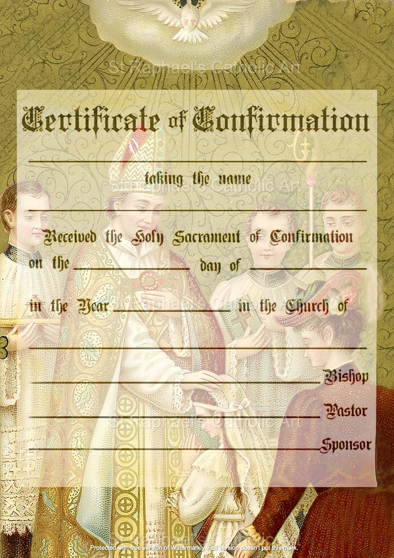 Confirmation Certificate Traditional Catholic Gift Holy Mass - Etsy