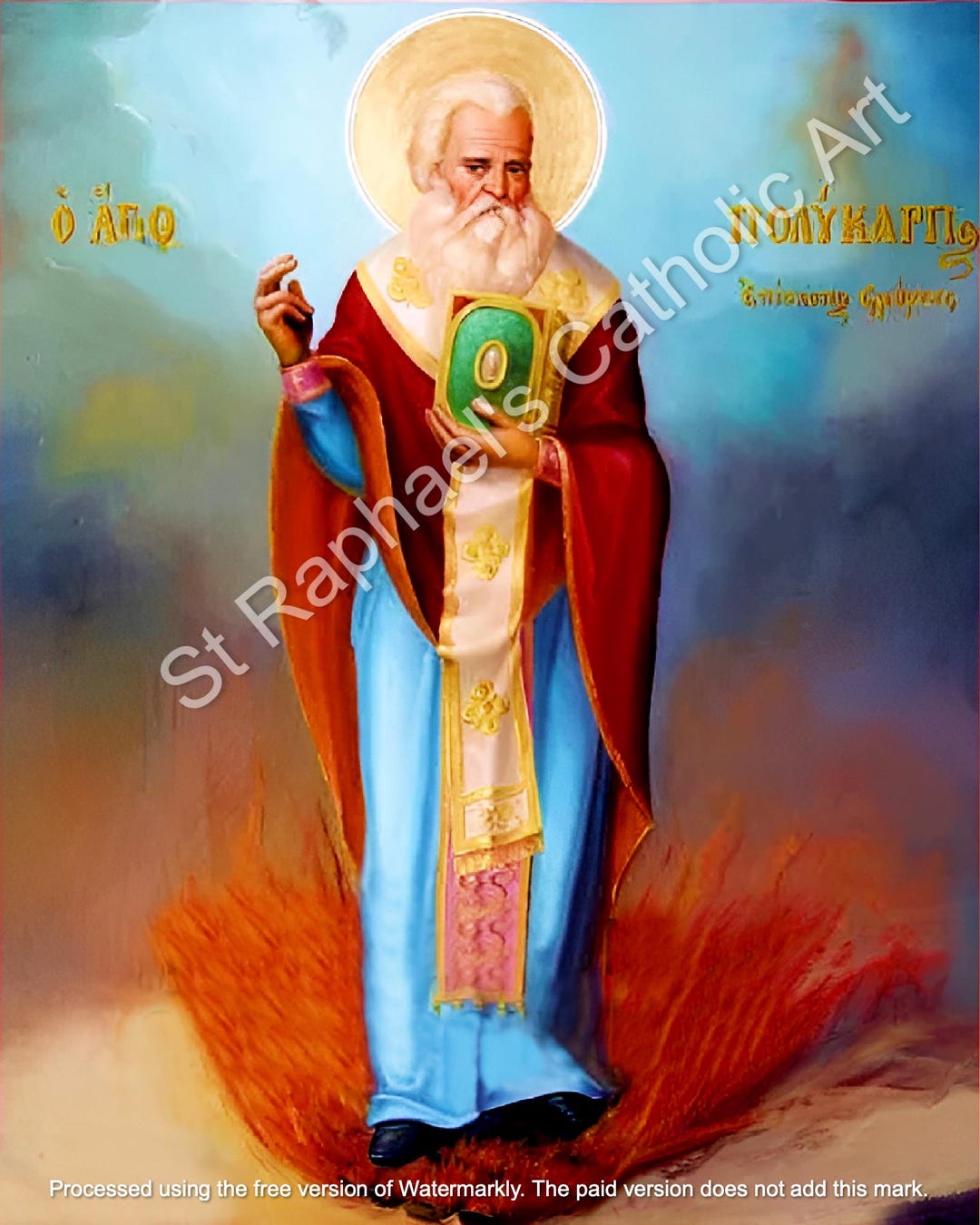 St Polycarp Icon Catholic Orthodox Holy Picture Saint Patron Earache ...