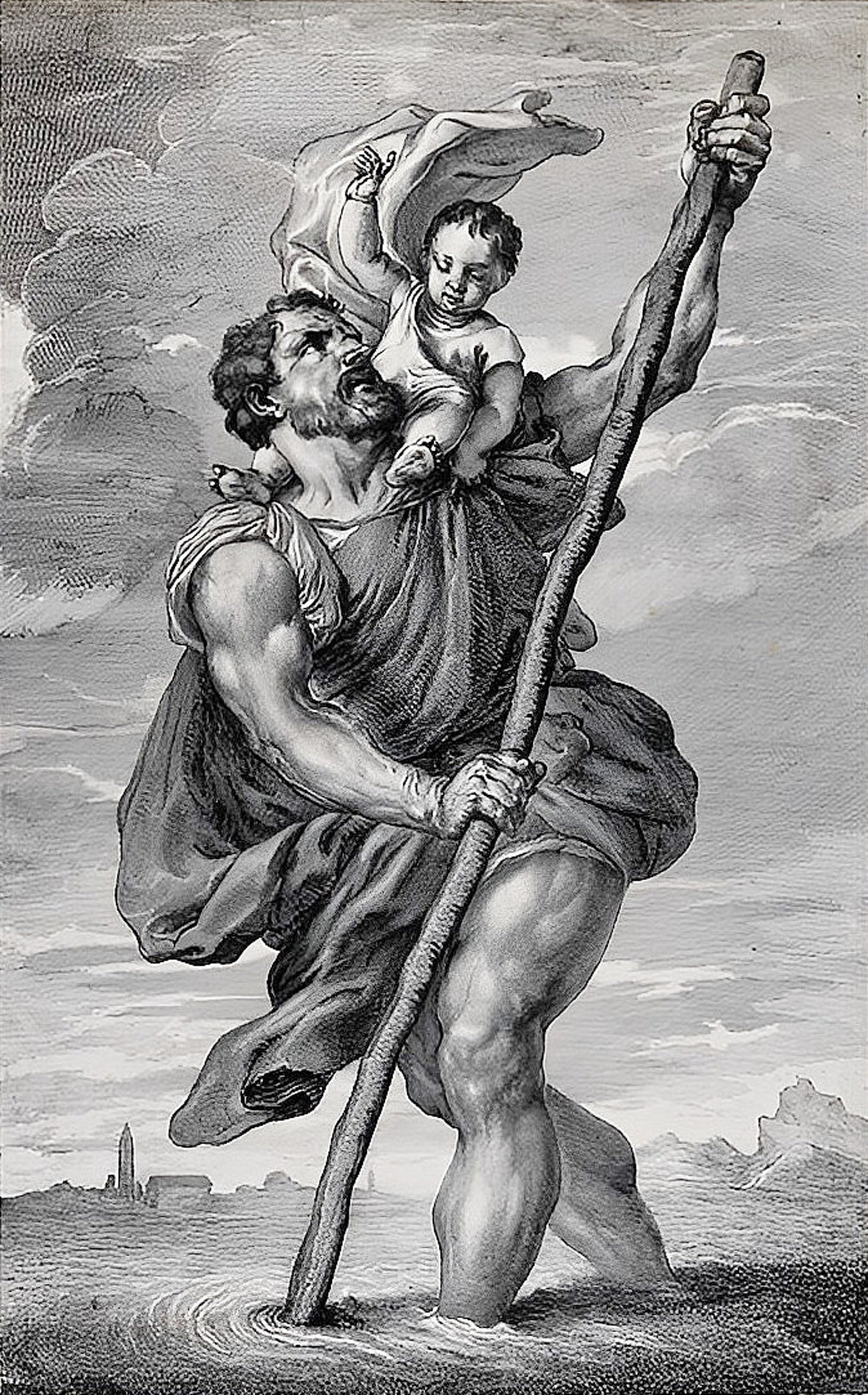 St Christopher Patron Saint of Travellers Child Jesus Devotion ...