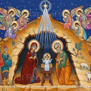 Nativity Christmas Icon Holy Orthodox Christian Catholic Digital ...