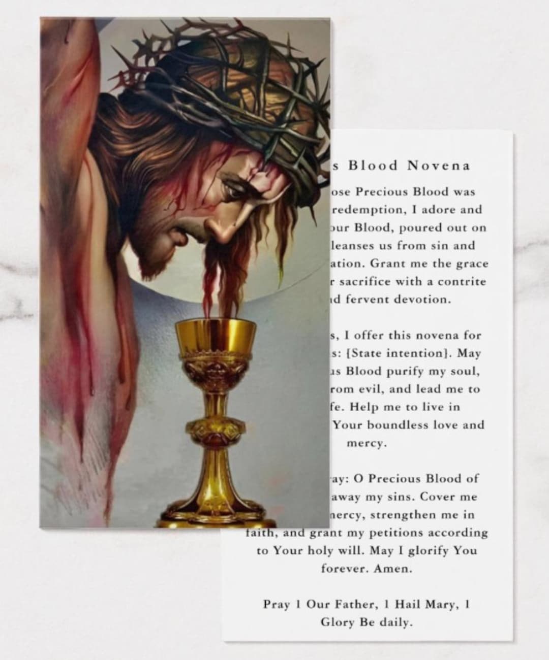 Catholic Holy Picture Cards JESUS PRECIOUS BLOOD With Powerful Novena ...