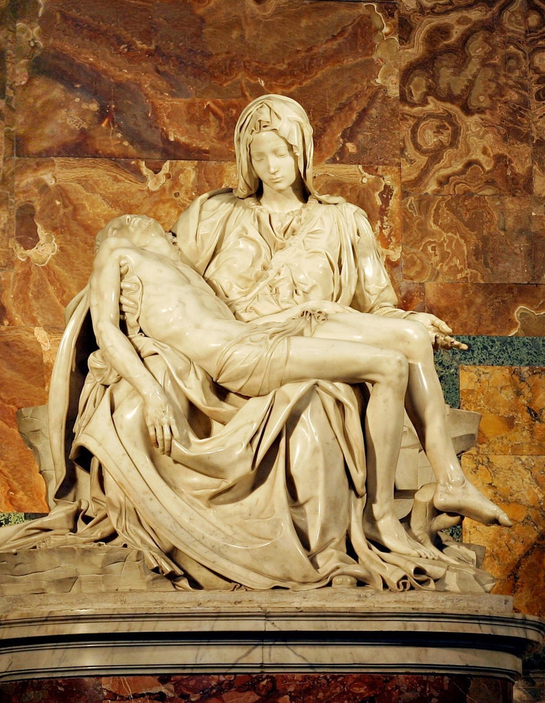 Pieta Michelangelo Jesus in Arm of Mother Mary Statue Art X5 - Etsy