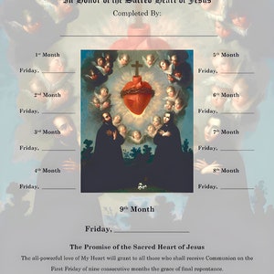Catholic Devotion 9 First Fridays Sacred Heart of Jesus Act of ...