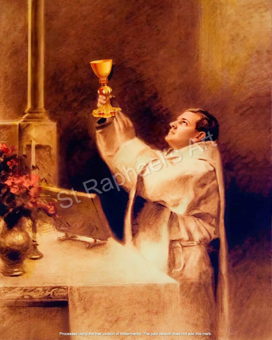 Catholic Holy Sacrifice of the Mass Jesus on the Altar Consecration of ...