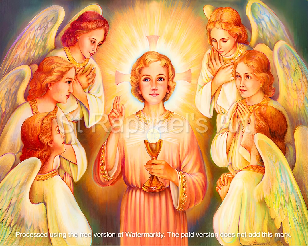 Holy Angels Adoration Holy Communion Jesus Body of Christ Catholic Holy ...