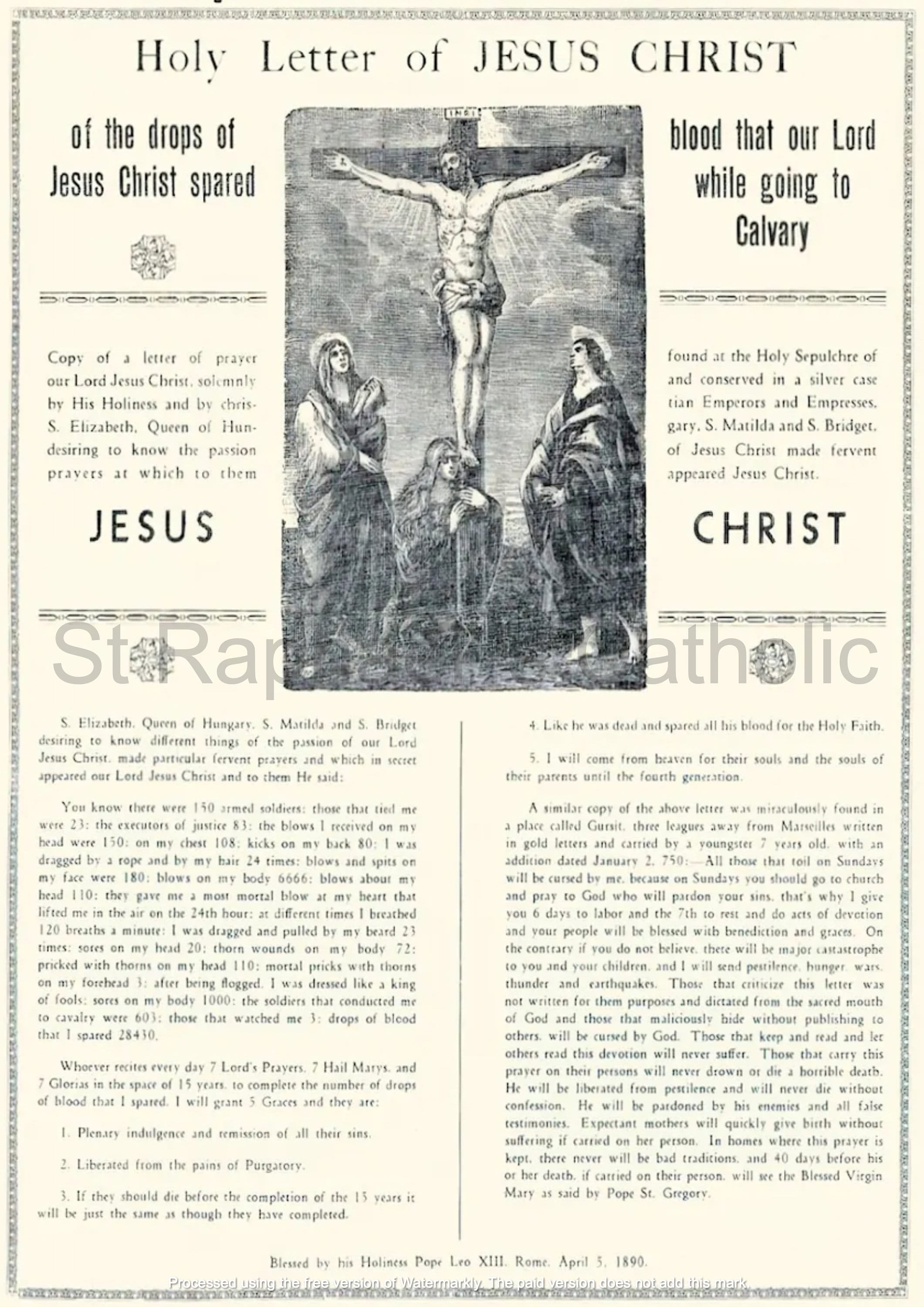 Catholic Our Lord and Saviour Jesus Christ True Letter Digital ...