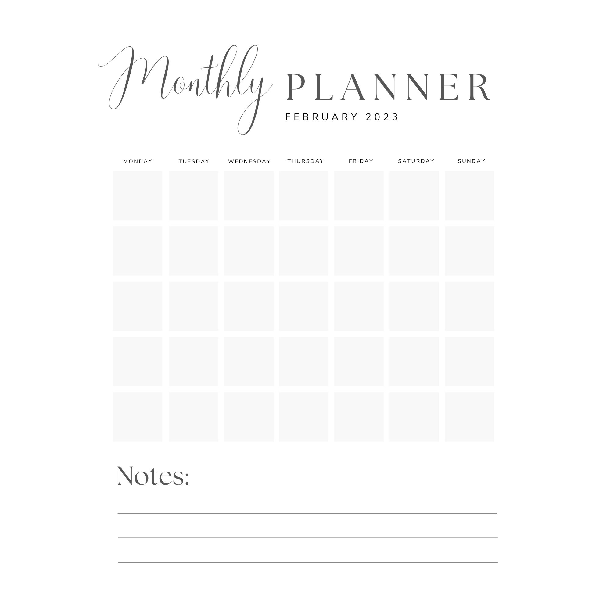 Printable 2023 Monthly Yearly Calendar Planner, Back to School, Teacher ...