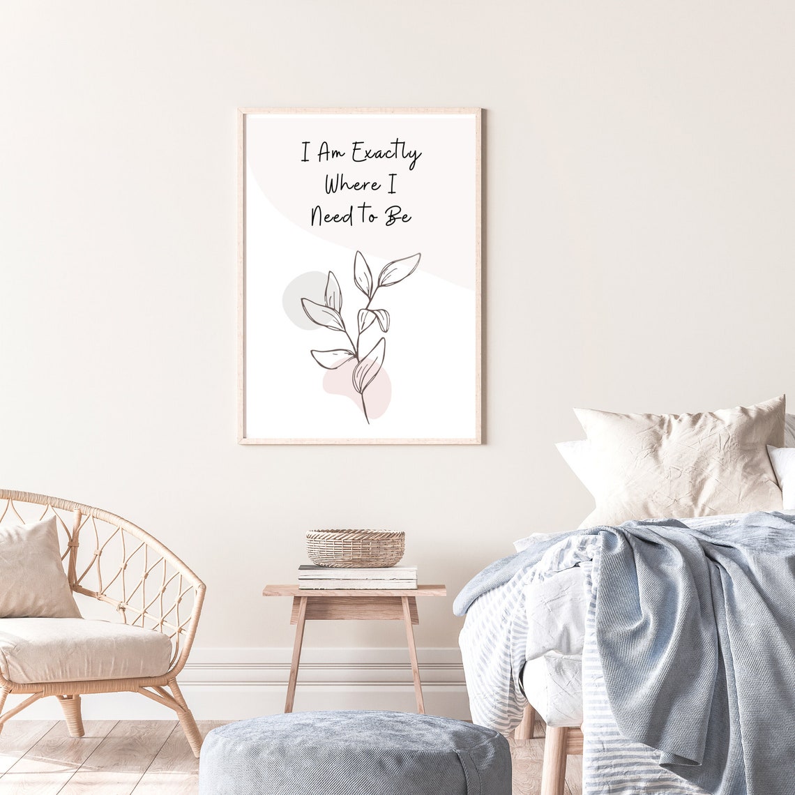 Motivational Wall Art Printable Boho, Minimalist, Abstract Pink, Sandy ...