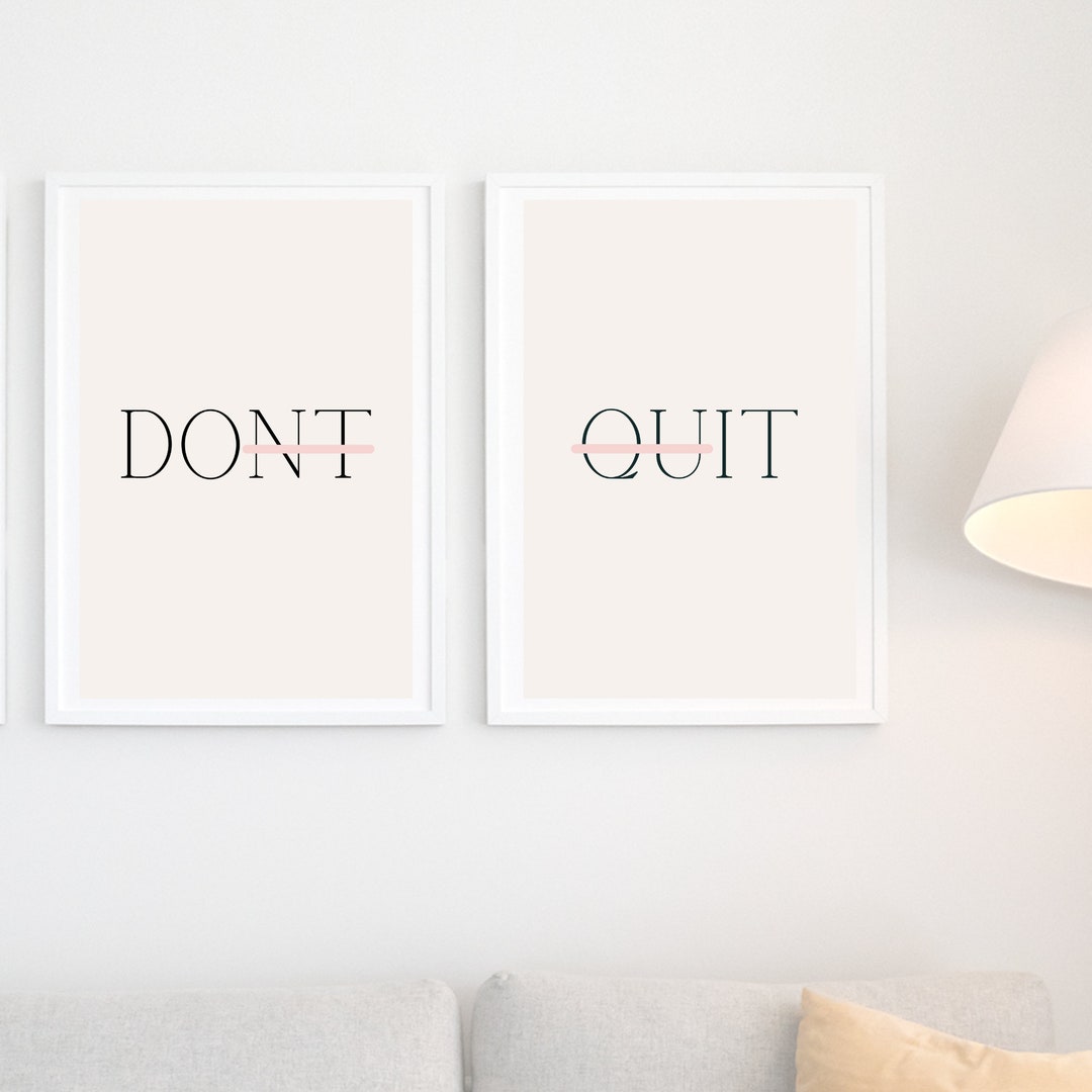 Don't Quit do It Double Picture Printable Wall Art Set - Etsy