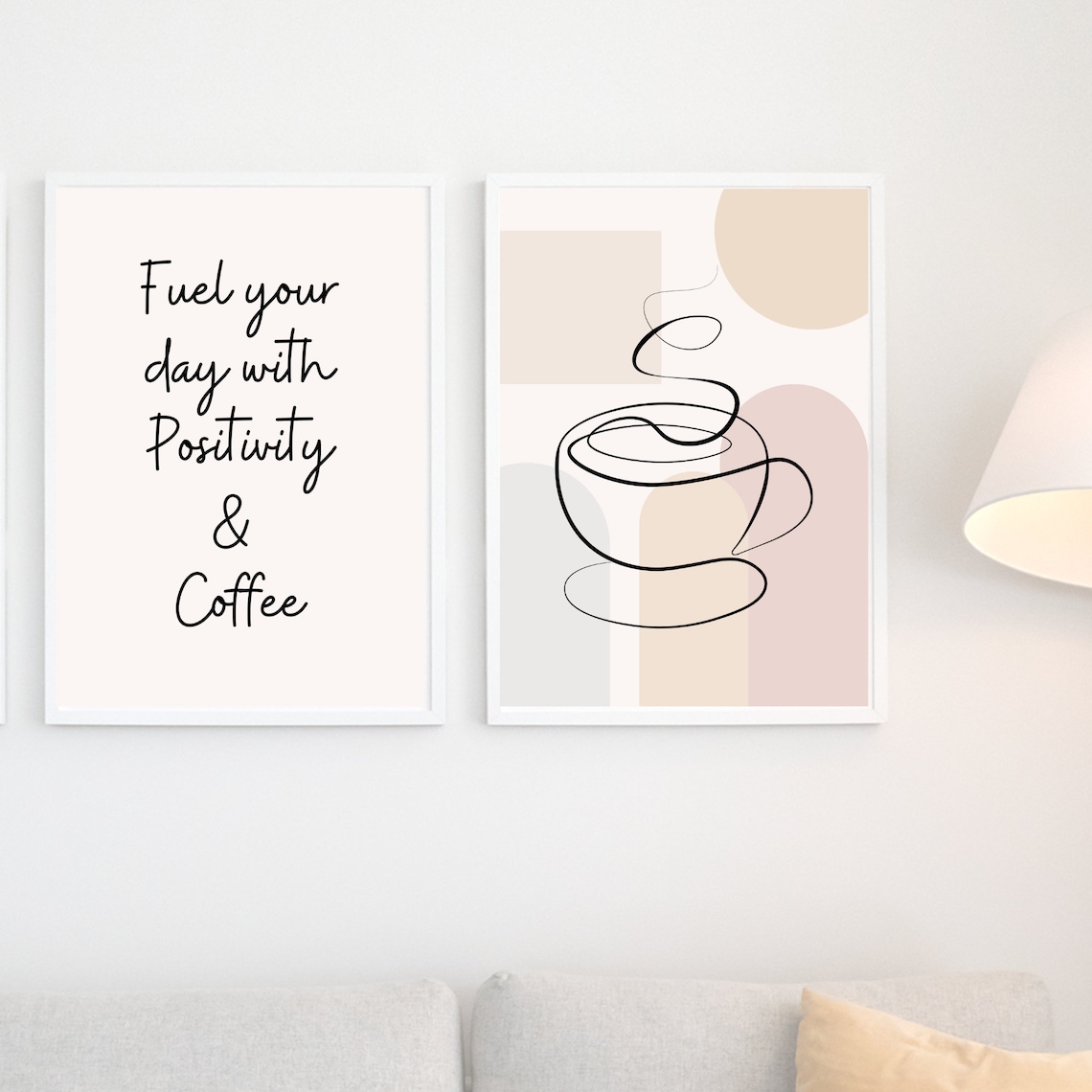 Bohemian Boho Coffee Set of Two Printable Wall Art With Motivational ...