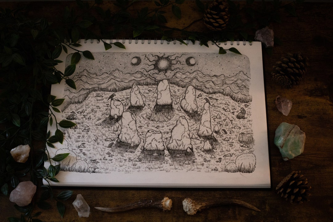 Stone Circle | Art Print | Witchy Art - Etsy UK