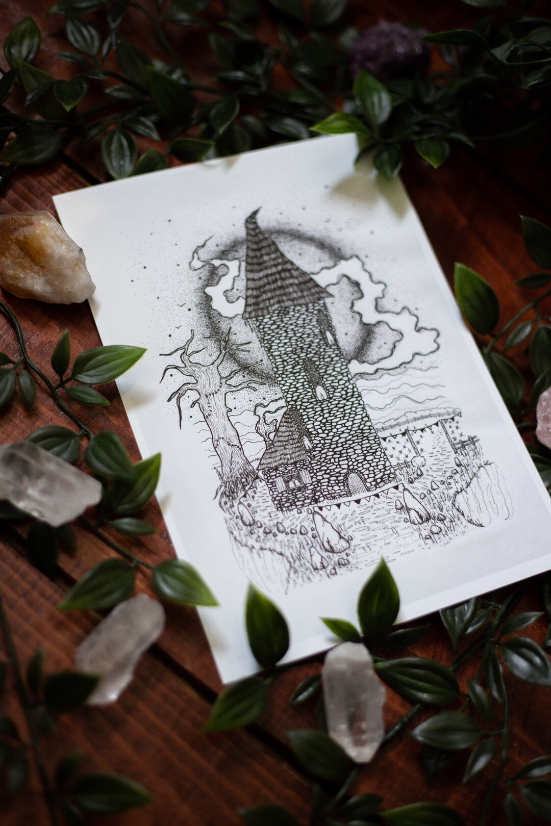 The Wizard's Tower | Art Print | Witchy Art | Pagan - Etsy