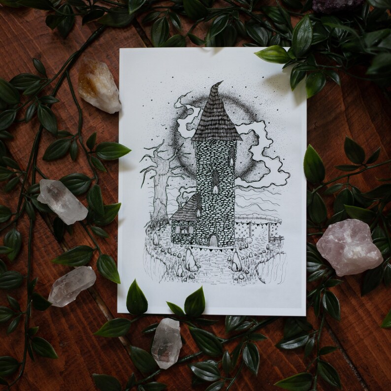 The Wizard's Tower | Art Print | Witchy Art | Pagan - Etsy