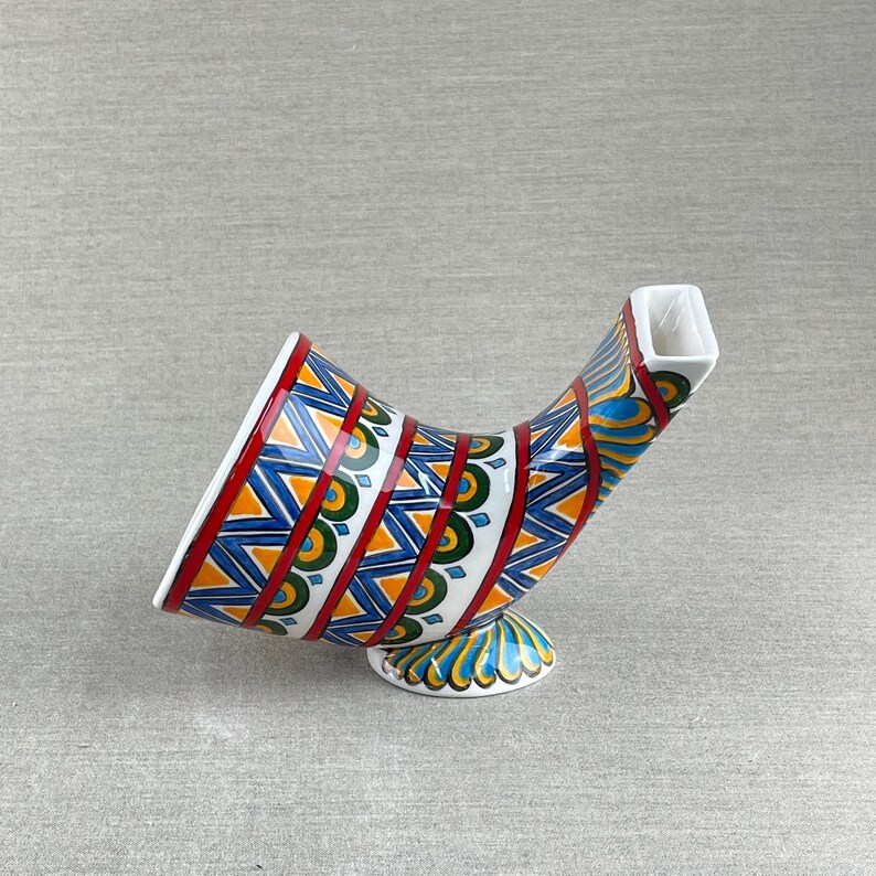 Handmade Ceramic Gramophone Sound Amplifier Unique Pottery Art Vibrant ...