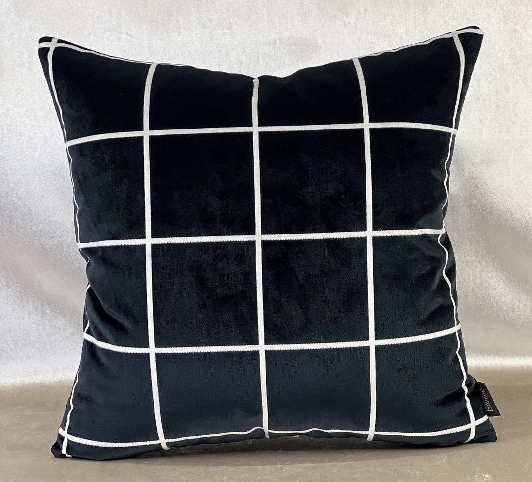 Checkered Pillow Cover, Black and White Checkered Pillow, Geometric ...