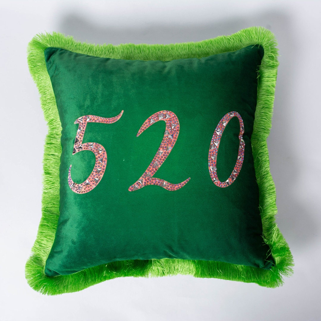 520 Angel Numbers Green Pillow Cover Withdrawal Number Sequence ''520 ...