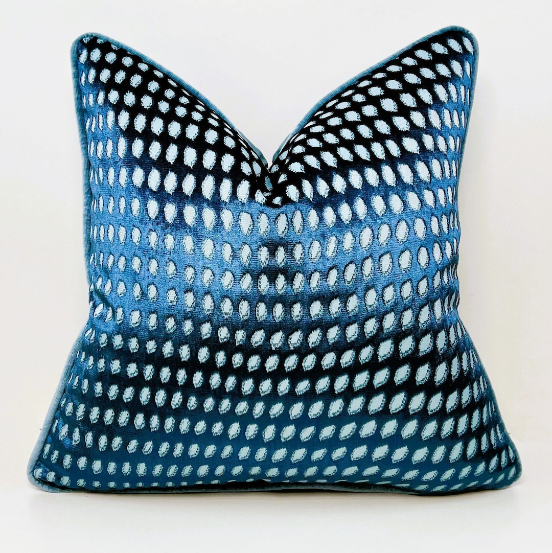Luxury Dusty Blue Velvet ,smokey Blue Decorative Pillow Cover,woven ...
