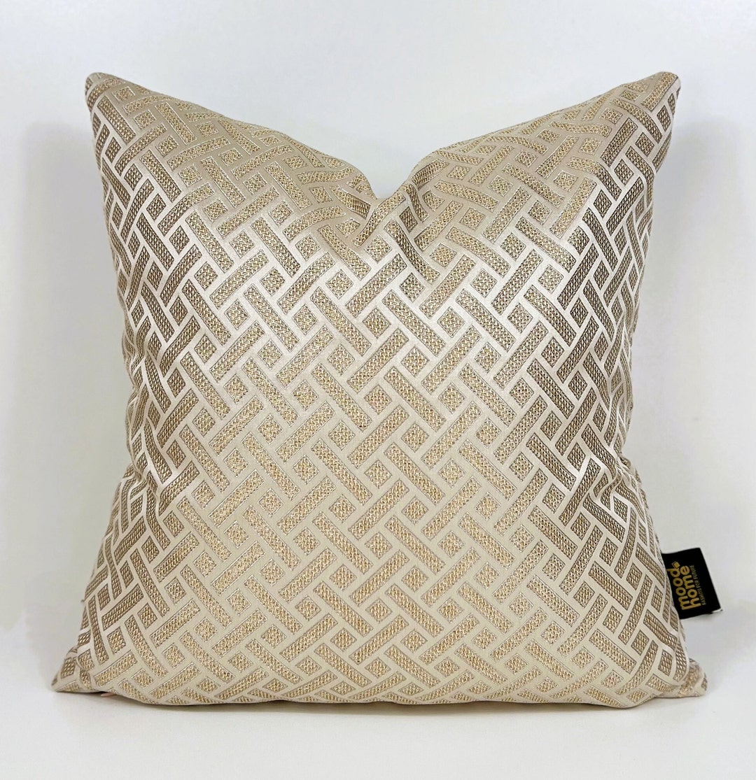 Luxury Golden Pillow Cover,gold Cream Luxury Cushions Biege-gold ...