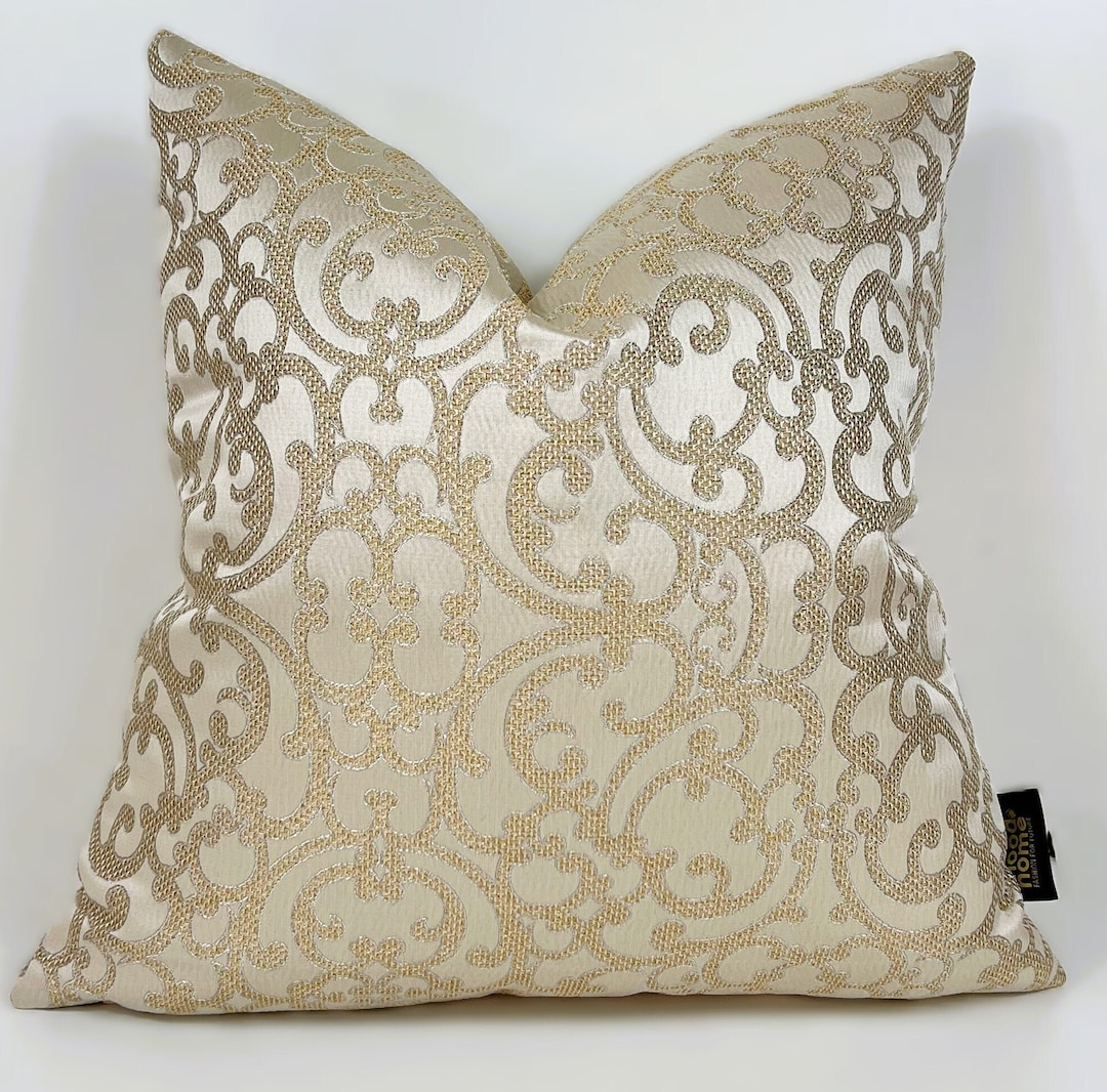 Luxury Gold Pillow Cover,gold Cream Luxury Cushions Biege-gold ...