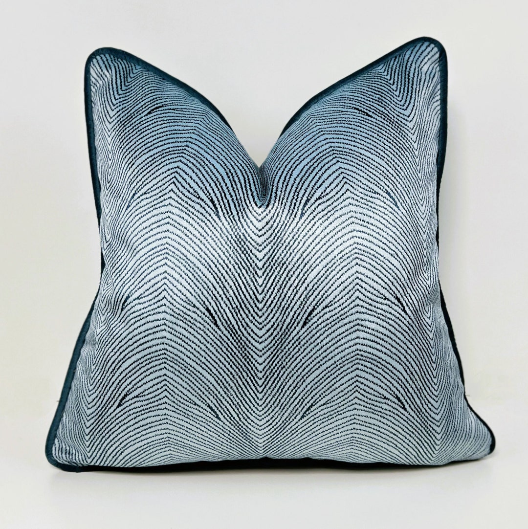 Luxury Dusty Blue Velvet ,smokey Blue Decorative Pillow Cover,woven ...