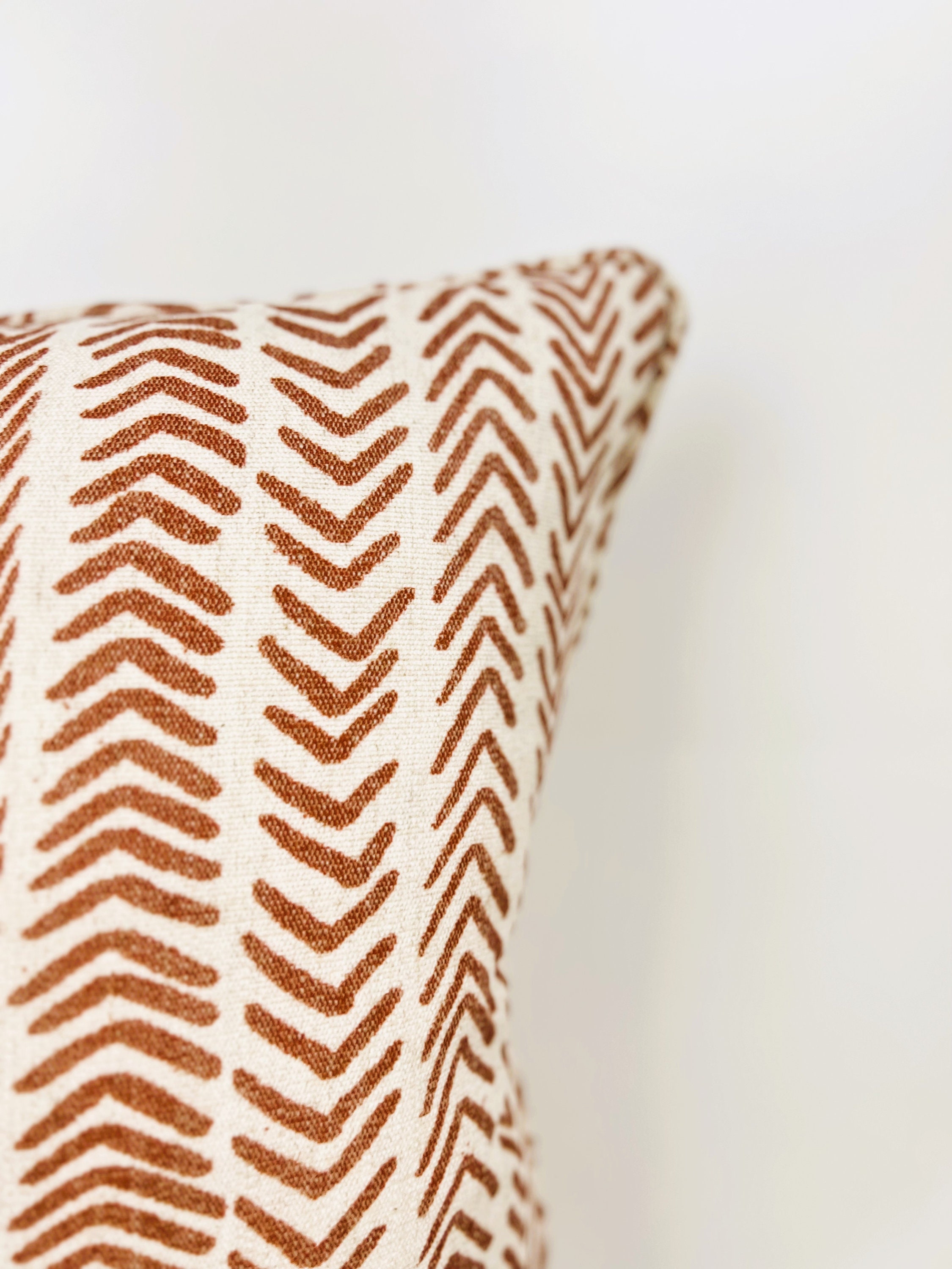 African Mudcloth Arrow Pillow Cover: Burgundy Boho Euro Sham - Etsy