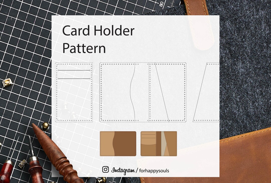 Leather Card Holder Minimalist Wallet Pattern I Instant Download I DIY ...