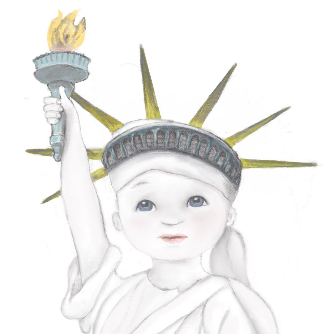 Statue of Liberty Girl Printable Art Lady Liberty Art Print ...