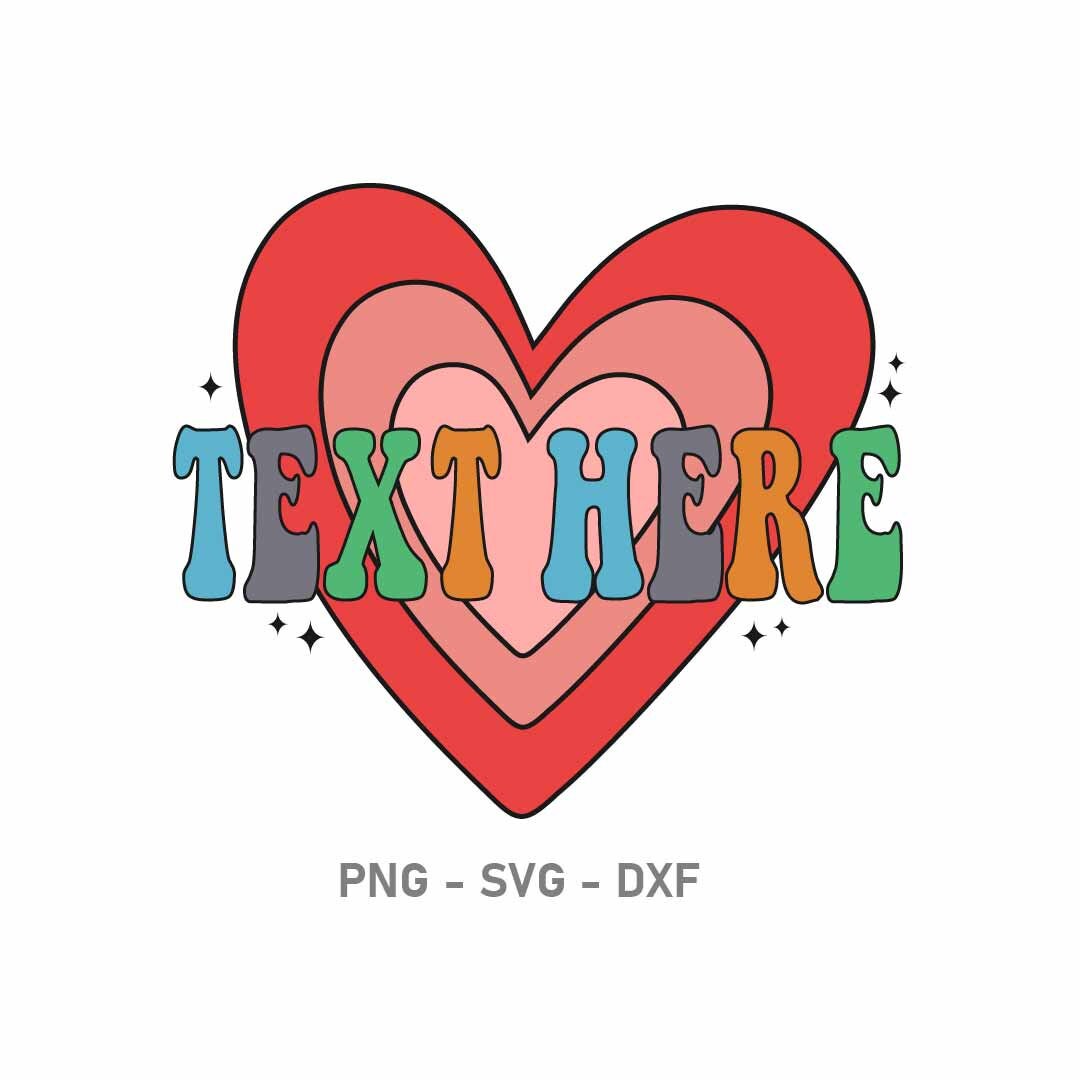 Custom Wavy Text With Heart Svg Custom Svg Customized Retro - Etsy