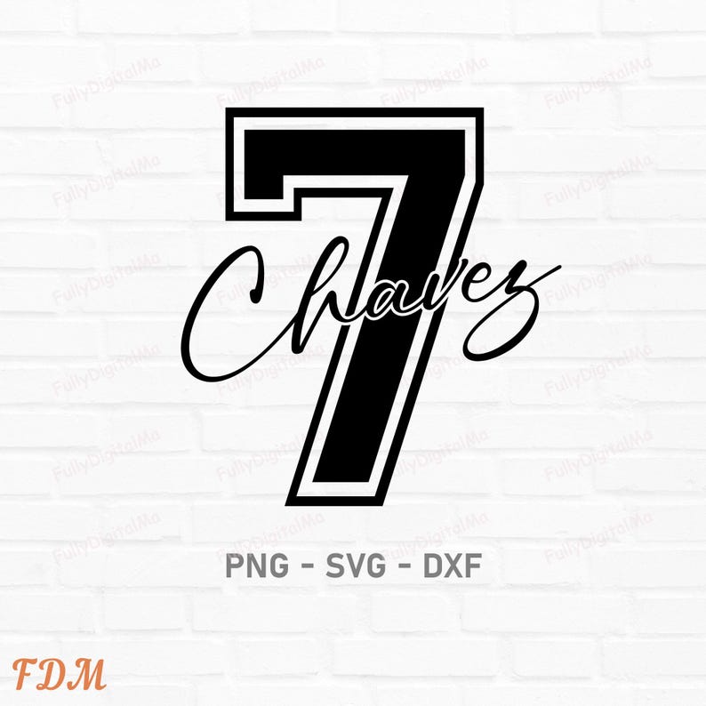Custom Jersey Name and Number Svg Png Personalized Football Baseball ...