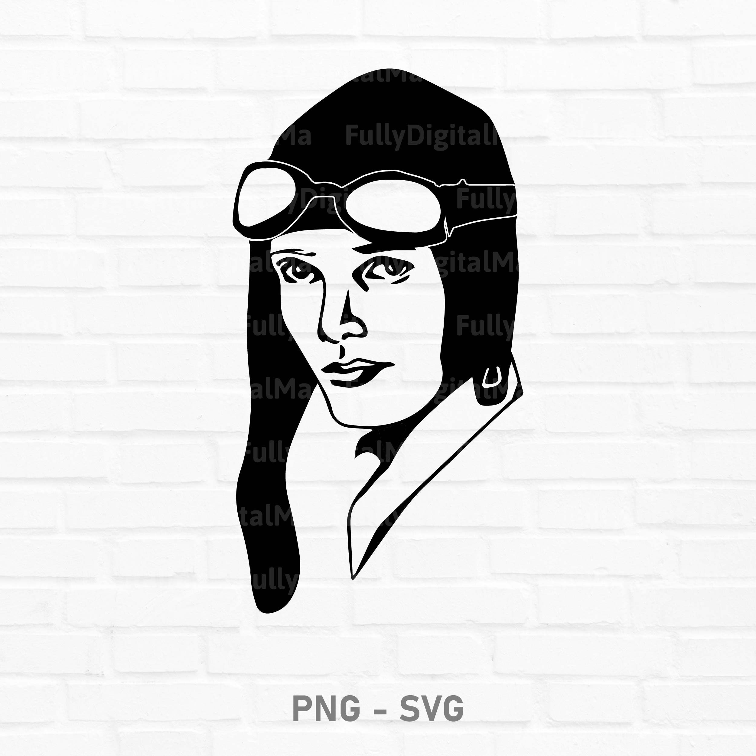 Amelia Earhart Svg Amelia Earhart Svg Silhouette Cricut - Etsy