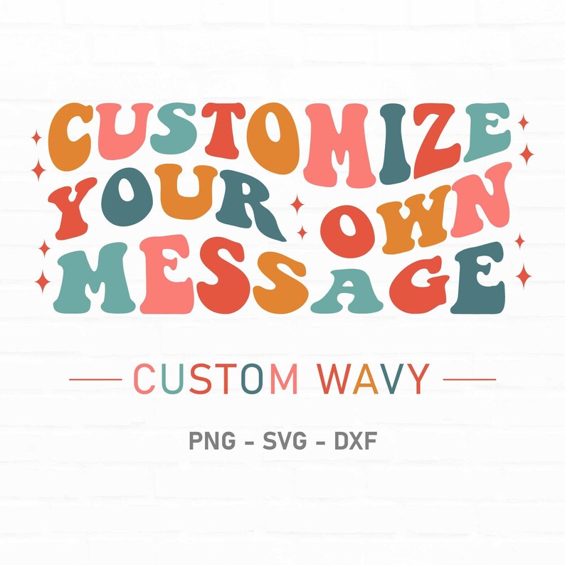 Custom Wavy Stacked Svg Custom Svg Customized Retro Wavy - Etsy