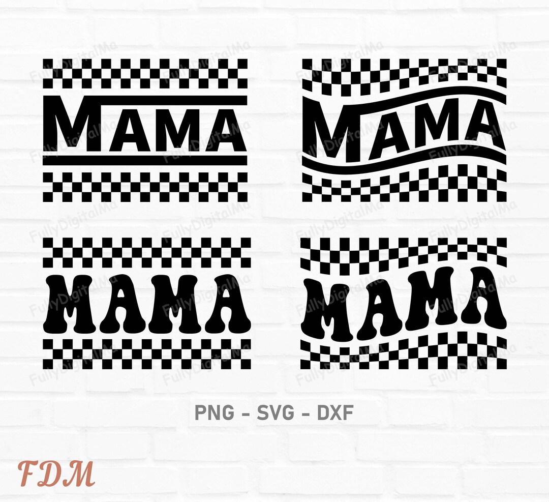 Checkered Mama Svg Bundle, Gift for Mom, Retro Mama Svg, Mama Svg, Race ...