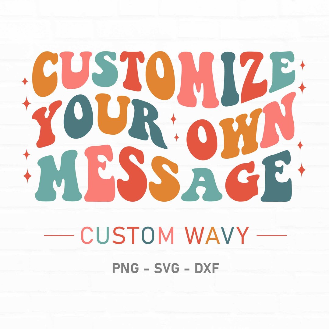 Custom Wavy Stacked Svg Custom Svg Customized Retro Wavy - Etsy